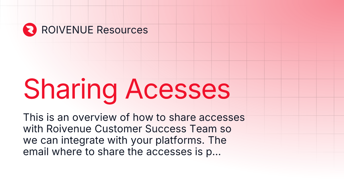 Sharing Acesses | ROIVENUE Resources